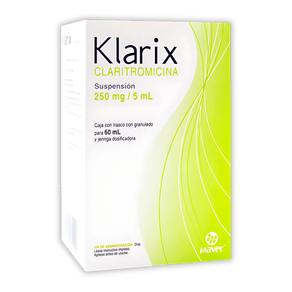 CLARITROMICINA SUSP 250 MG/5 ML FCO C/60 ML KLARIX LAB MAVER | Website MC&M